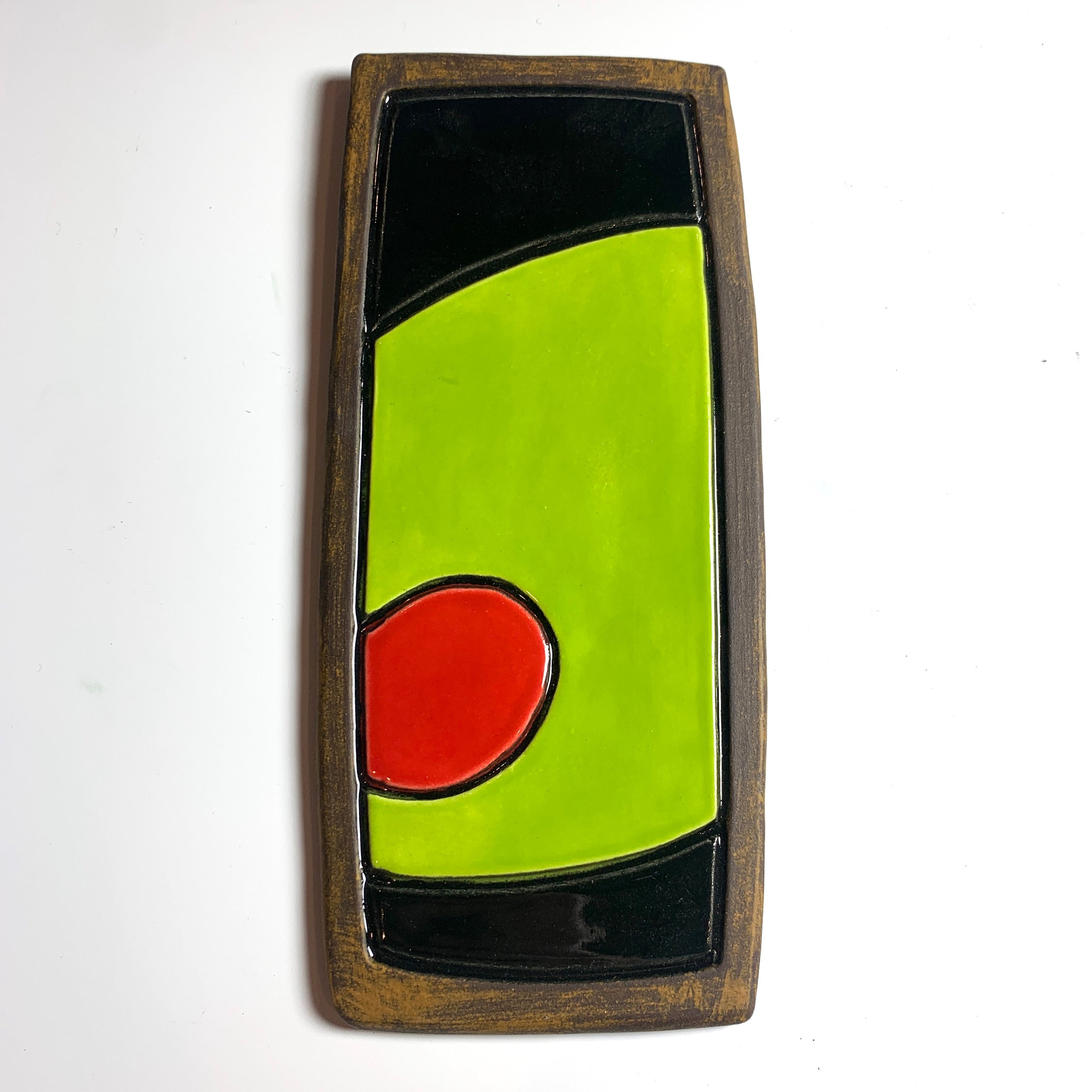 Abstract Olive Tile - Black | Gregory Story Modern Clay